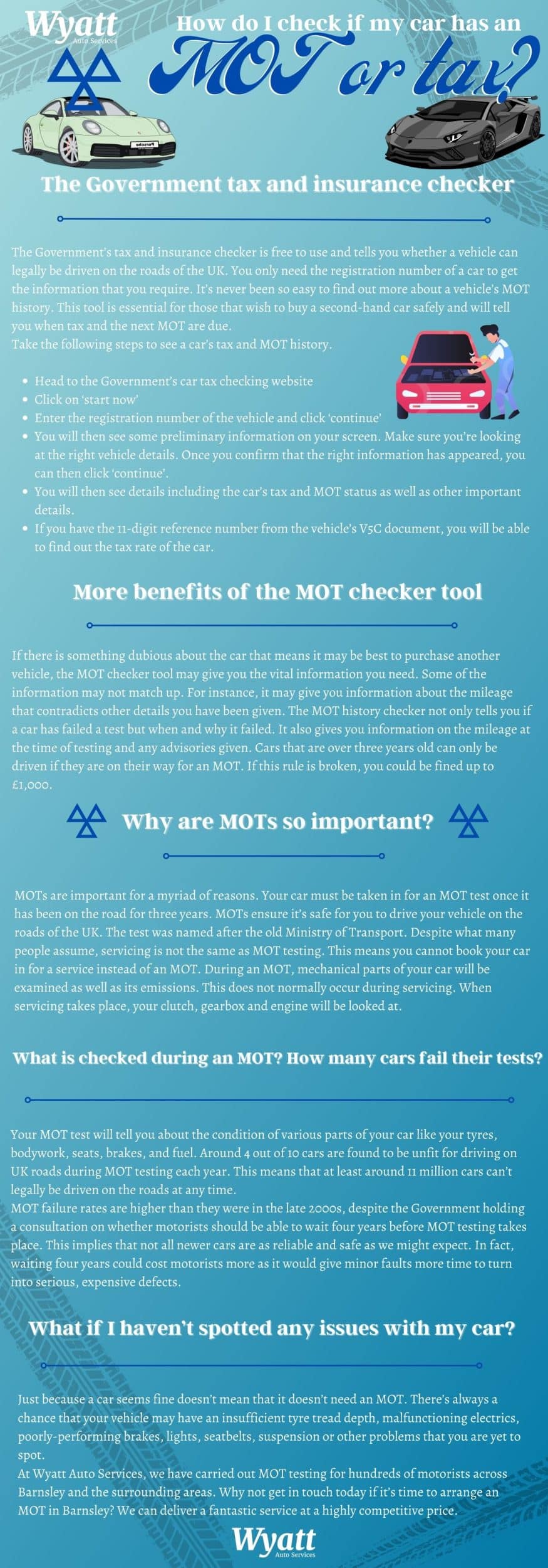 How do I check if my car has an MOT or tax?